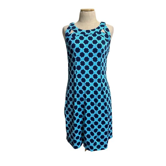 Lulu-B | Dresses | Lulu B Womens Size S Chain Print Sleeveless Blue ...